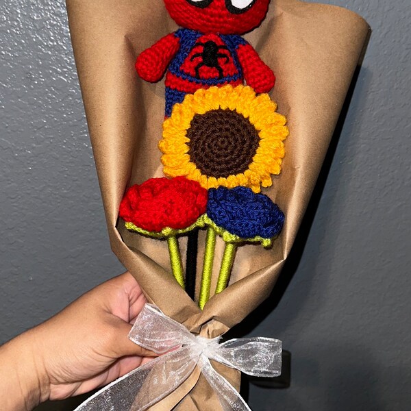 Spider Man Yarn Bouquet - Etsy