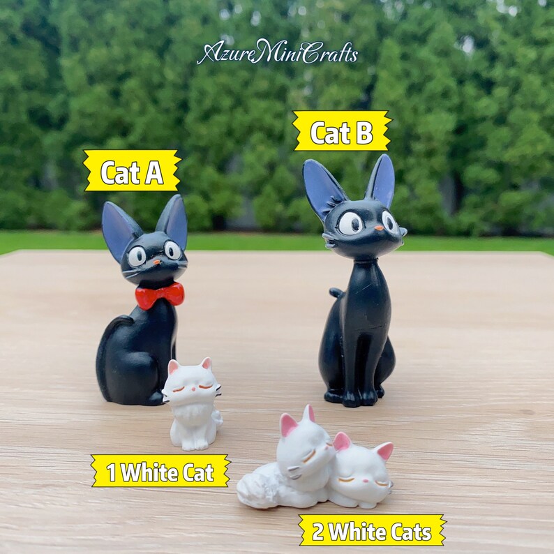 Handmade Black Cat Miniature Figurine Anime Figurine Gift - Etsy