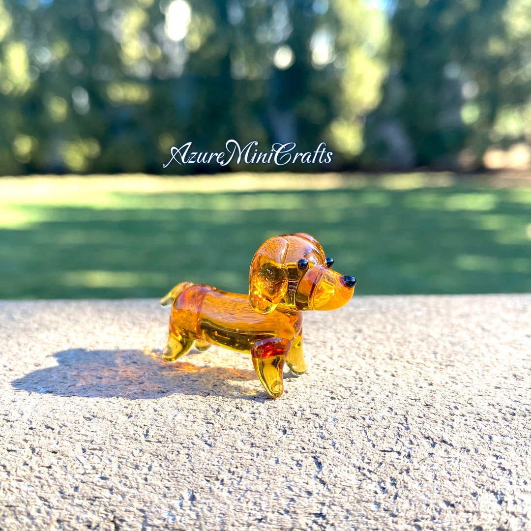 Handmade Glass Dog Dachshund Miniature | Glass Animal | Dog Lovers Gift ...