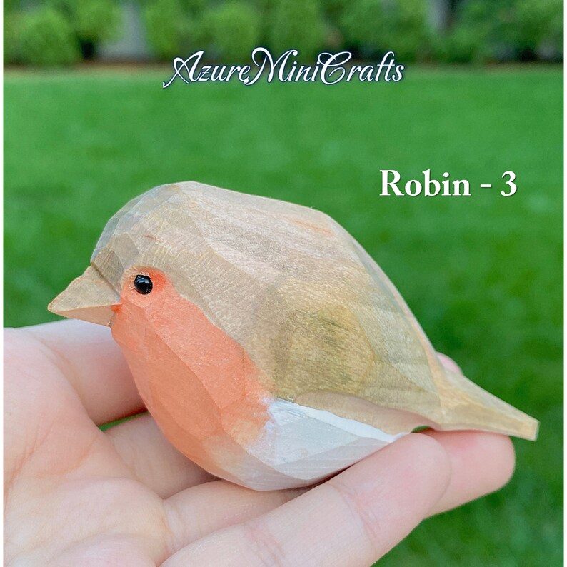 Handmade Wood Carving Bird Miniature Figurine part 1 Robin - Etsy