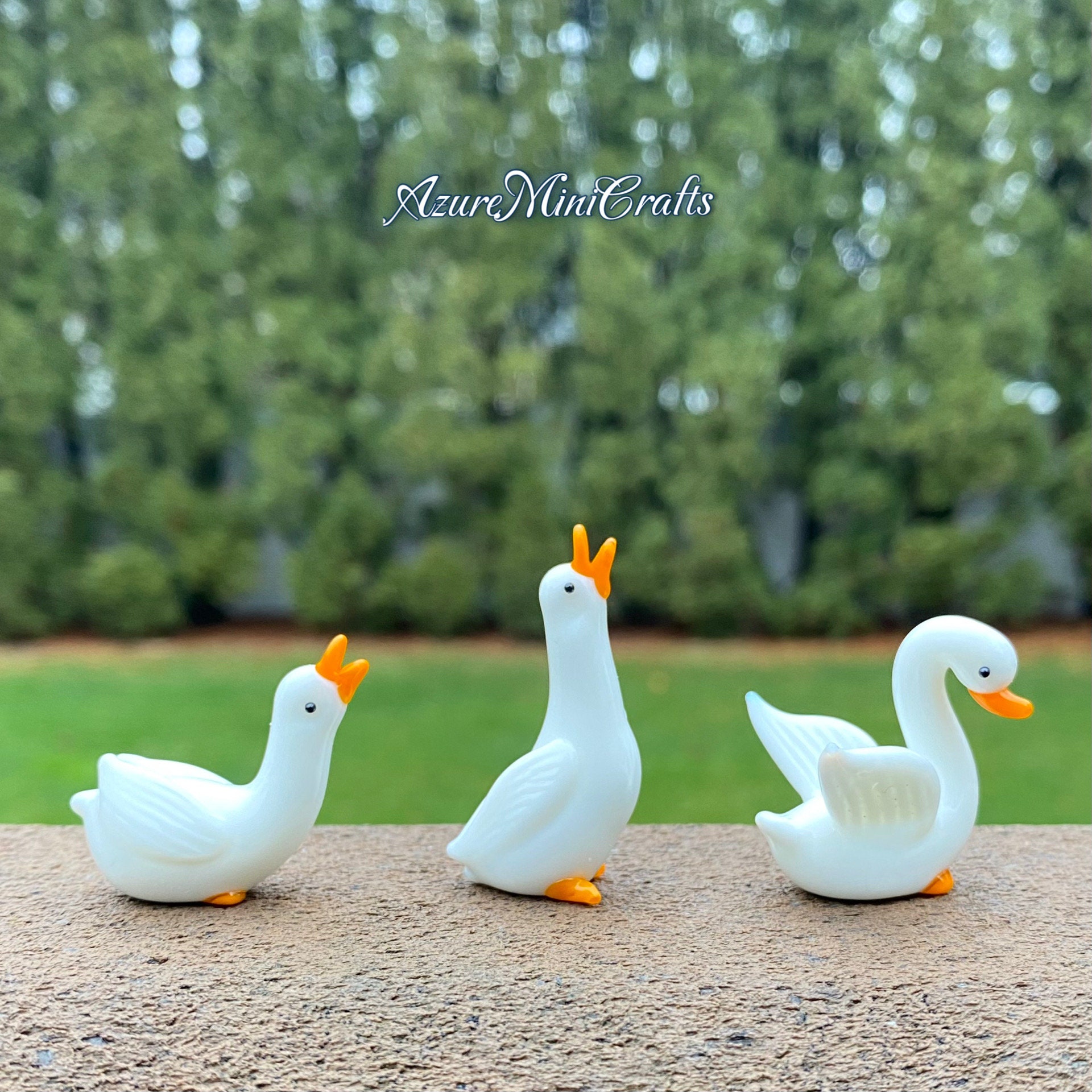 Handmade Glass Goose Miniature Glass Animal - Etsy