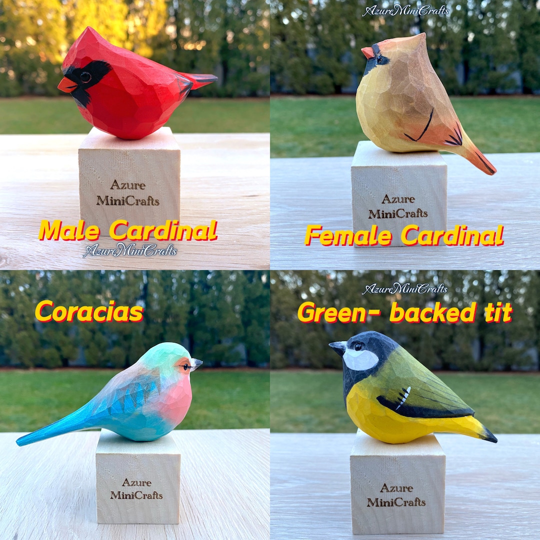 Handmade Wood Carving Bird Miniature Figurine part 1 Robin - Etsy