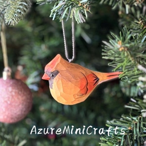 Handmade Cardinal Wood Carving Bird Figurine Cardinals Wood Cardinal ...