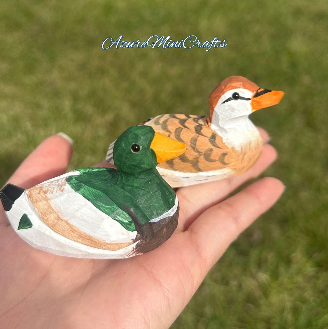 Handmade Wooden Duck Figurines - Hand Carved, Rustic Farmhouse Décor - Etsy