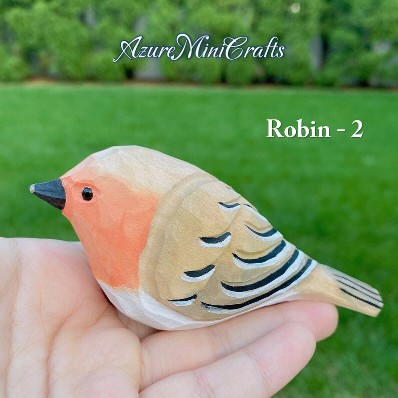 Handmade Wood Carving Bird Miniature Figurine part 1 Robin - Etsy
