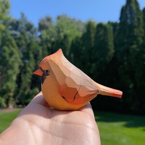 Handmade Cardinal Wood Carving Bird Figurine Cardinals Wood Cardinal ...