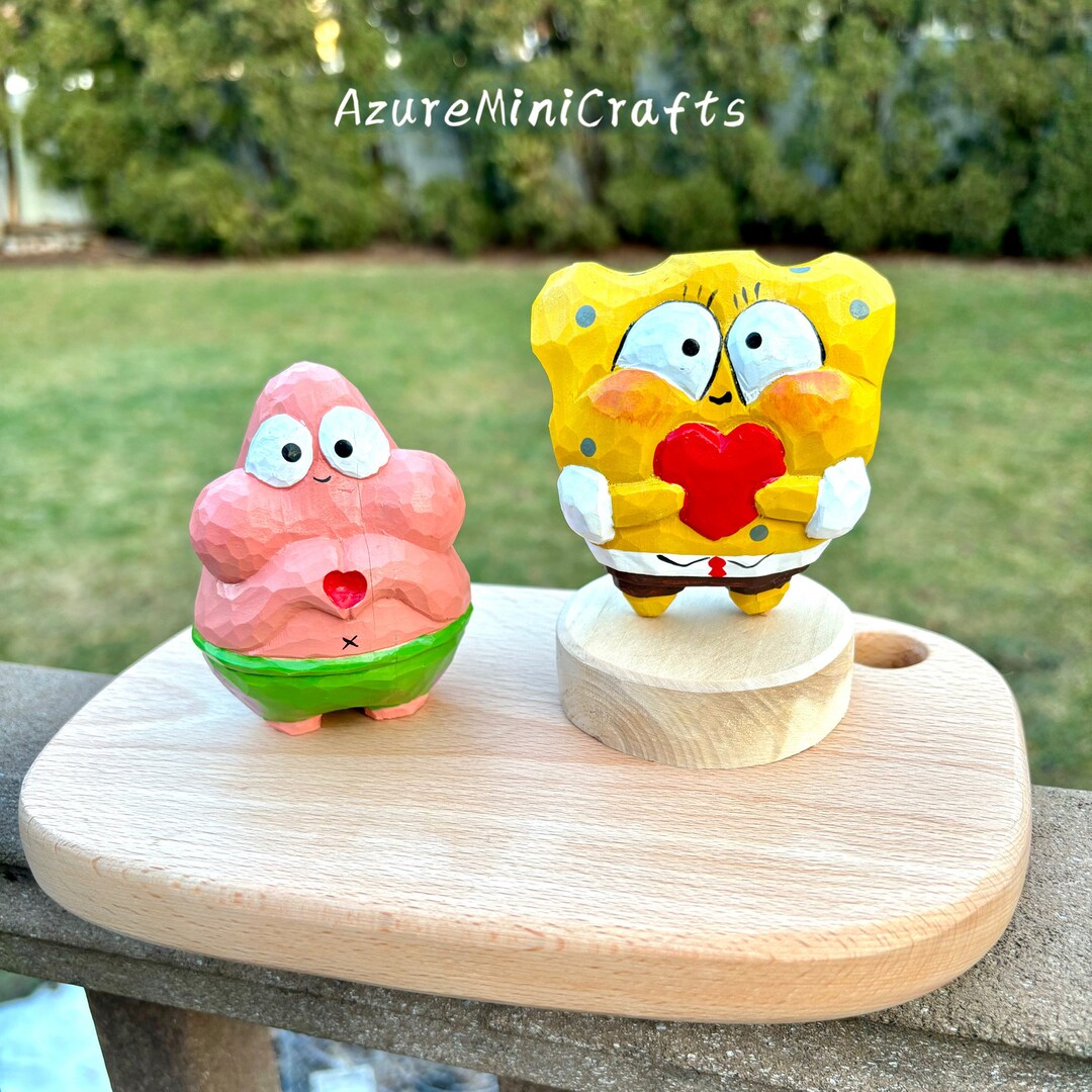 Hand-carved Wood Sponge With Love and Star With Love Solid Wood Carving ...