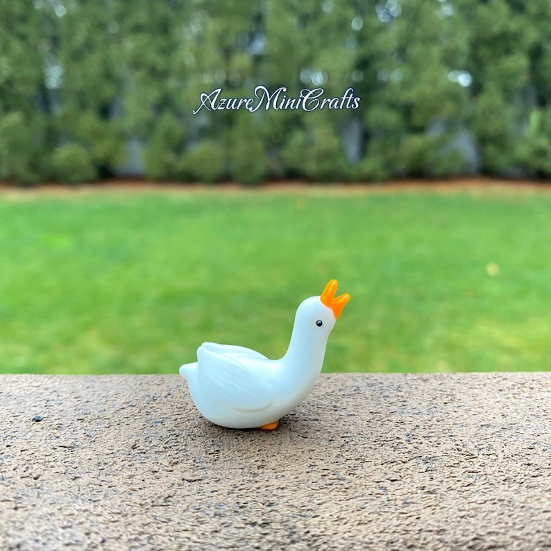 Handmade Glass Goose Miniature Glass Animal - Etsy