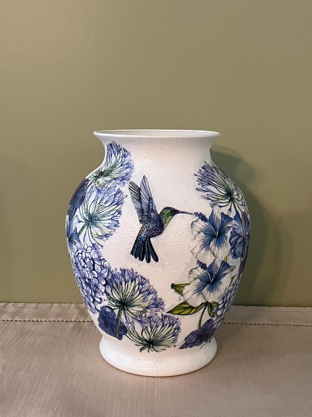 Decorated Hummingbird Vase, Decoupaged, Home Decor, Vases - Etsy