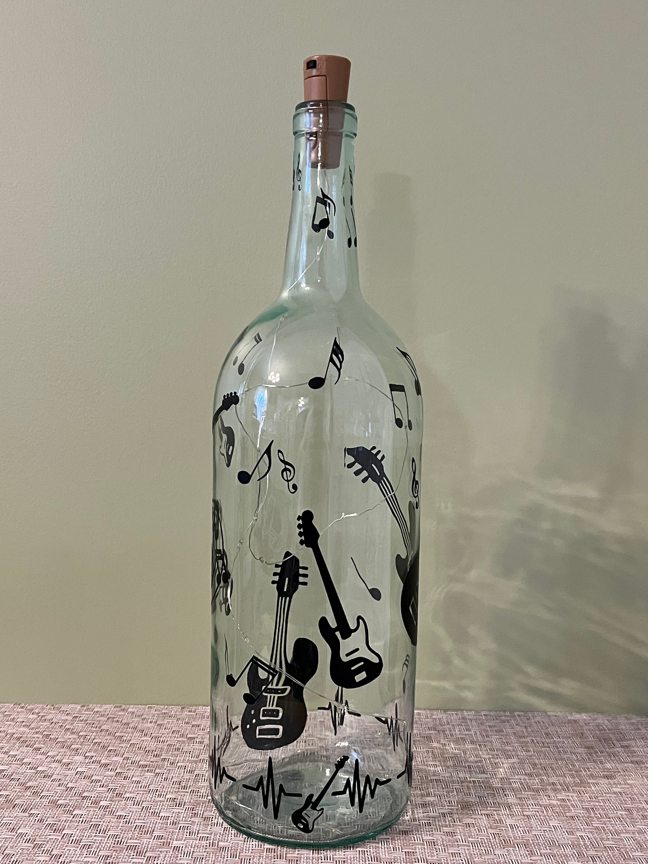 Decorated Bottle Guitars Music Bottles With Lights Home - Etsy