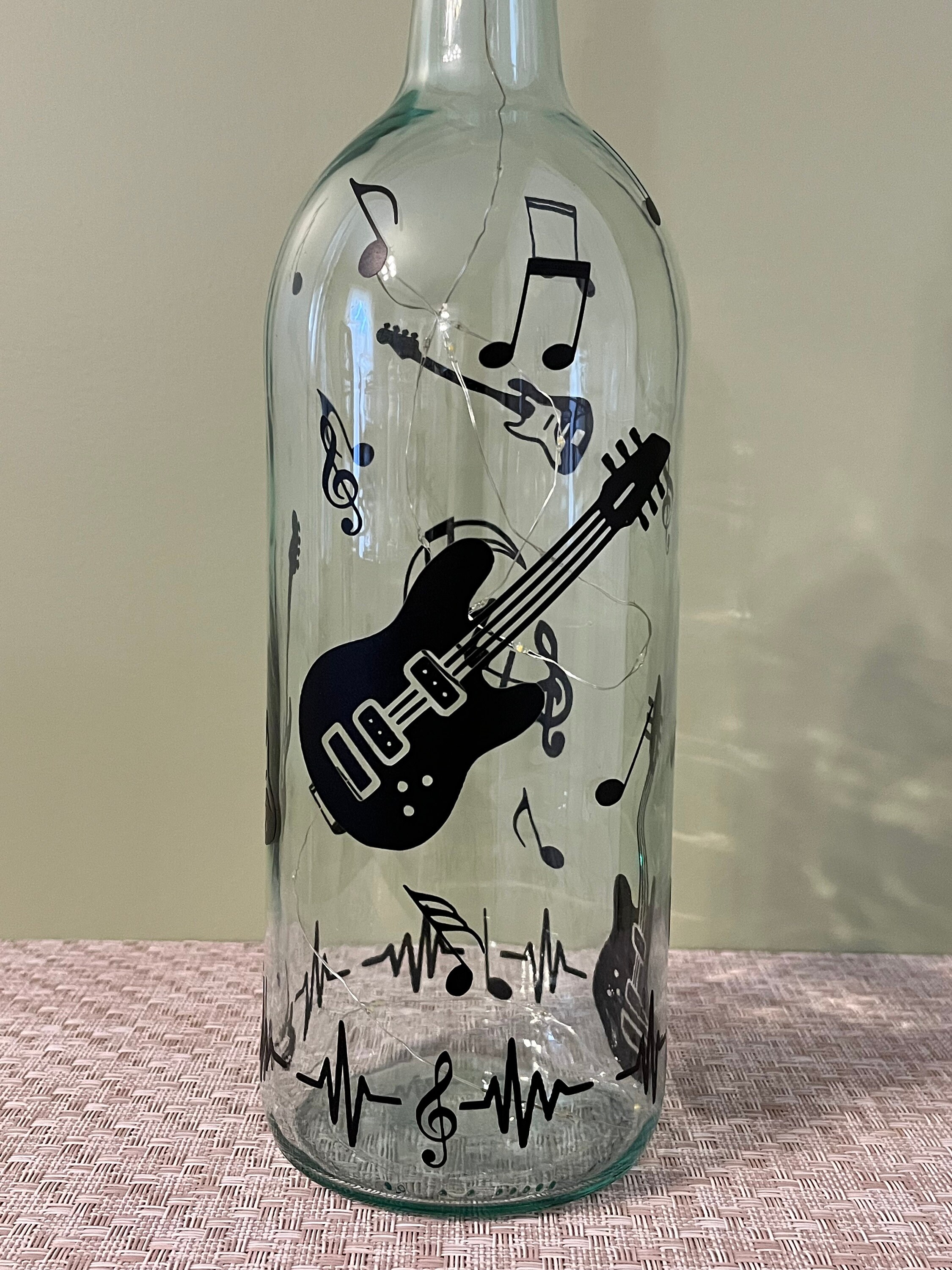 Decorated Bottle Guitars Music Bottles With Lights Home - Etsy