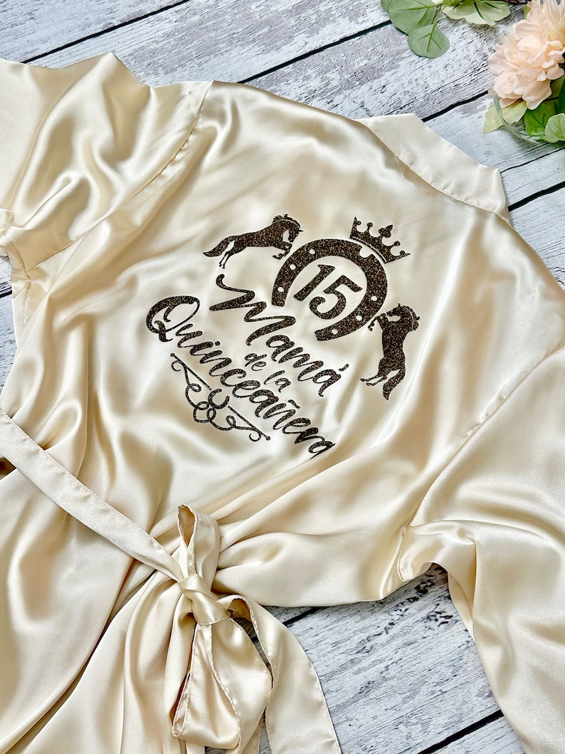 Mother of the Quinceañera Robe With Rancho Queen Design | Mis Quince ...