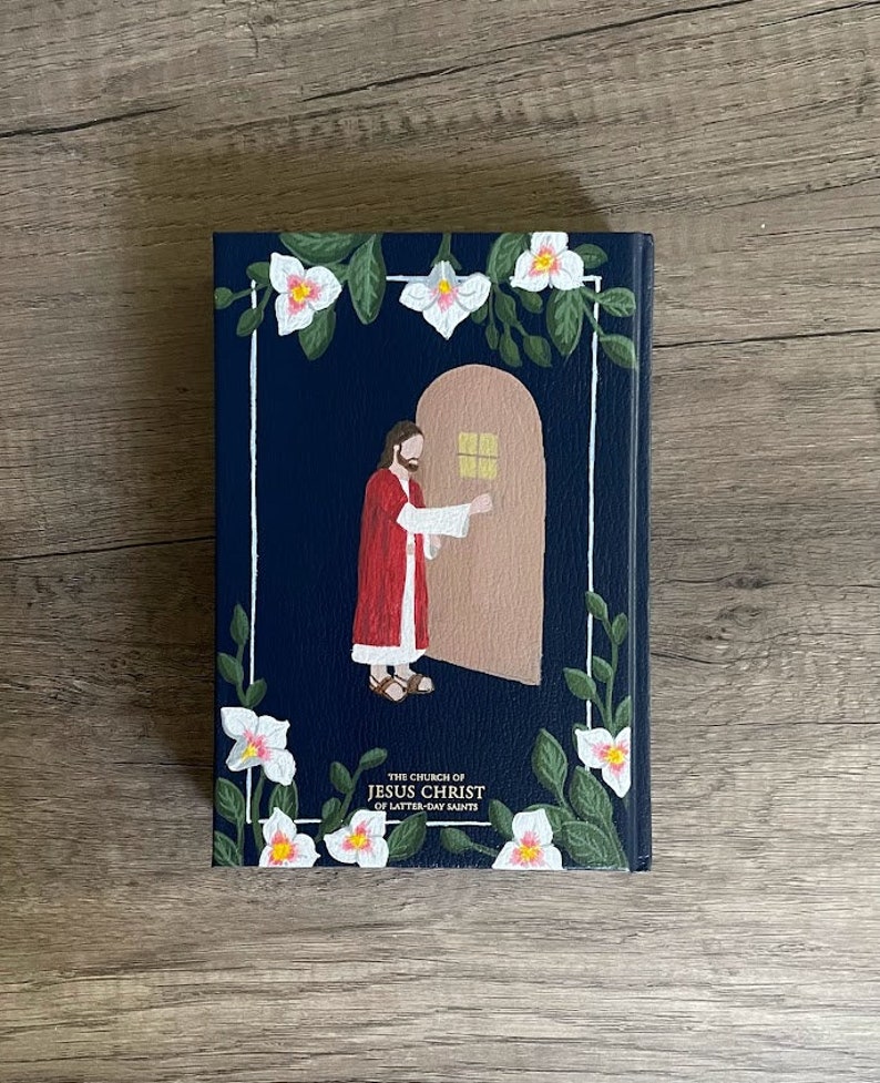 Custom Hand-painted Floral Frame Book of Mormon - Etsy