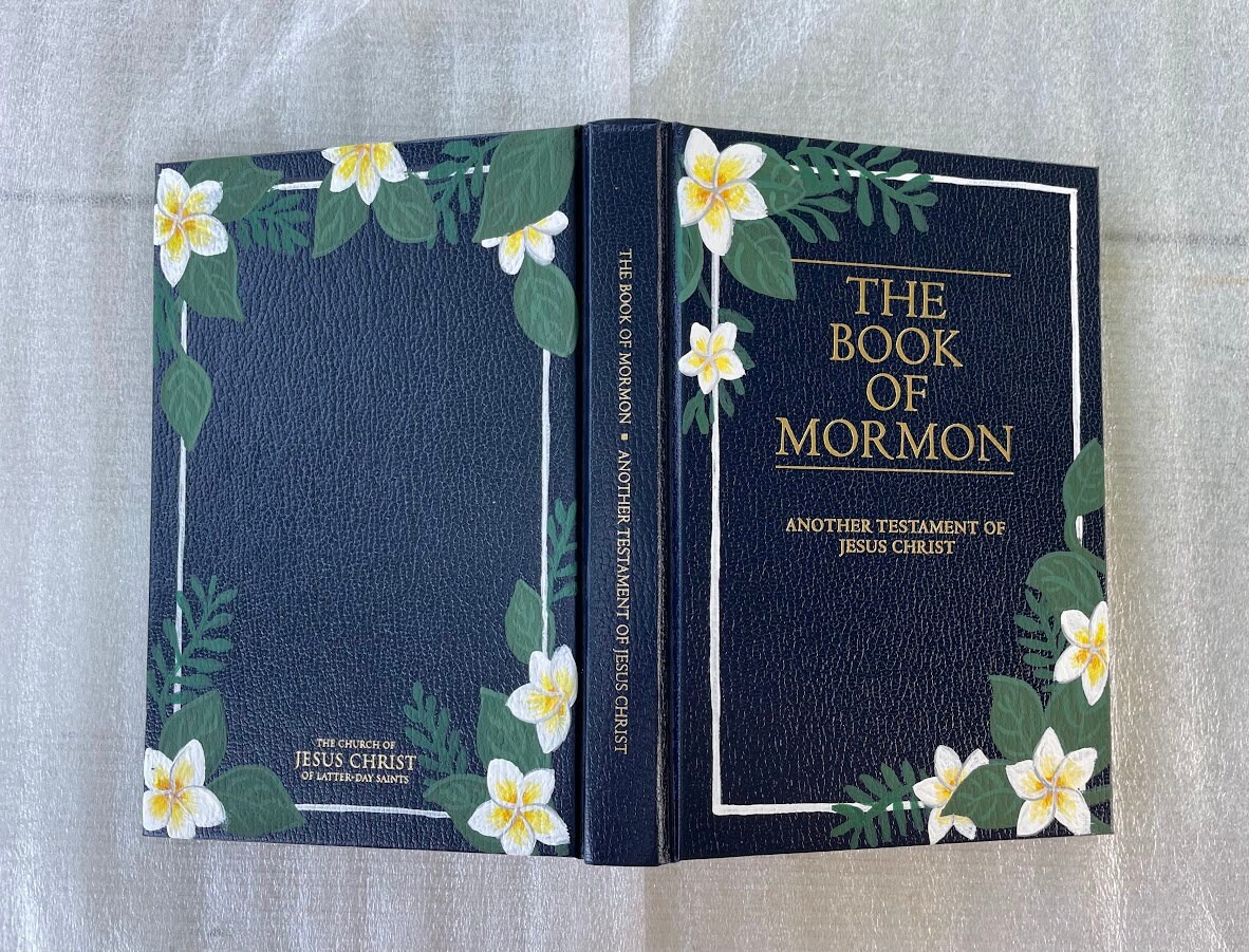Custom Hand-painted Floral Frame Book of Mormon - Etsy