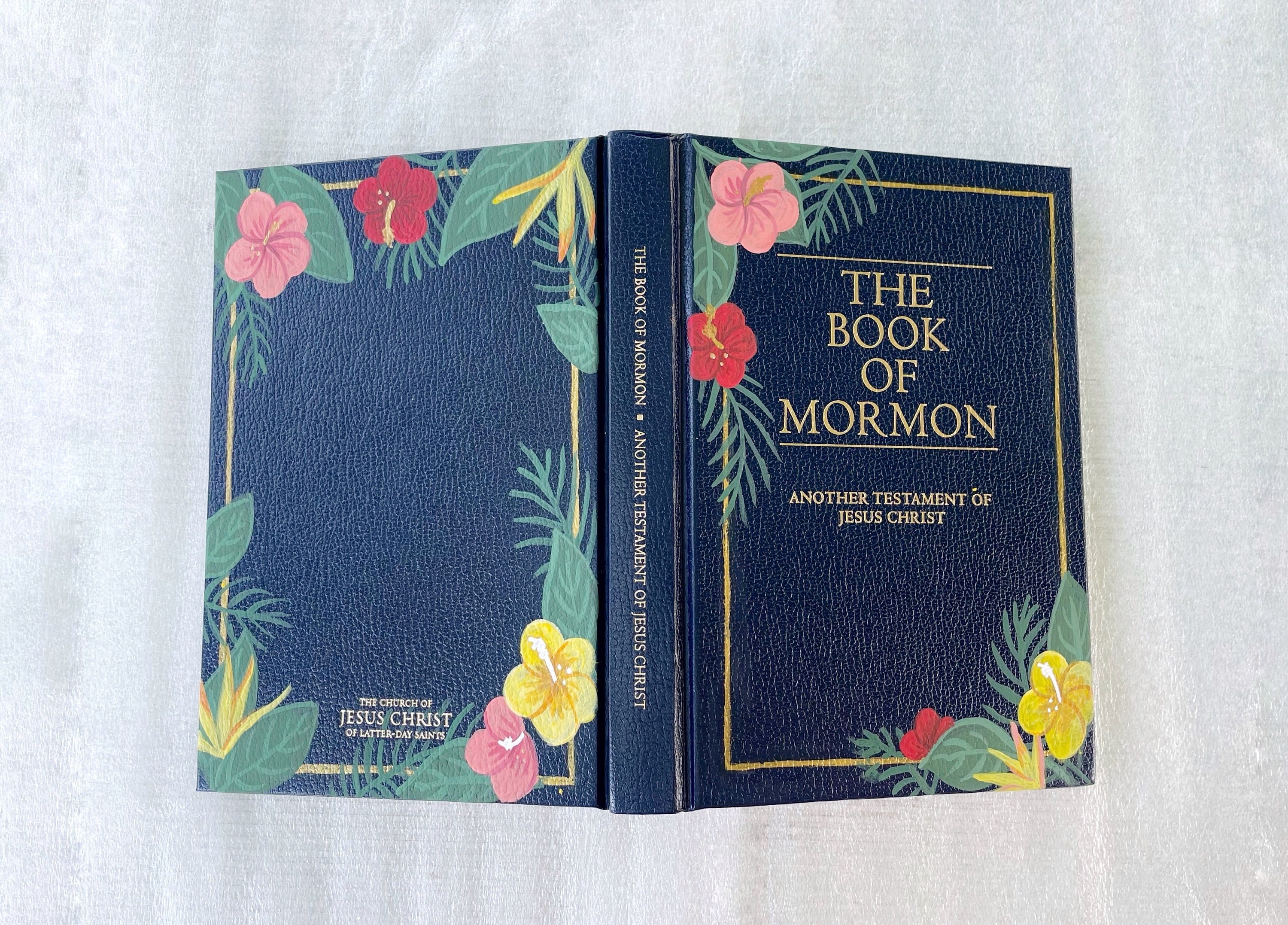 Custom Hand-painted Floral Frame Book of Mormon - Etsy