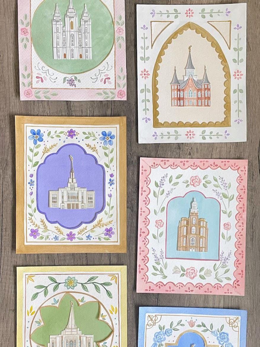Provo City Center Utah Temple | Original LDS Temple Watercolor Art ...