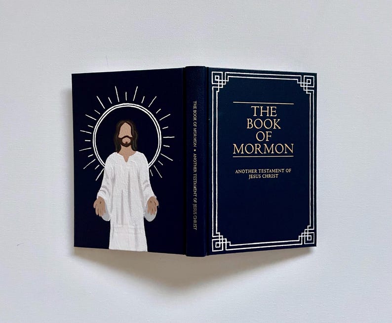 Custom Painted Book of Mormon - Jesus | White Frame or Floral | Boys ...