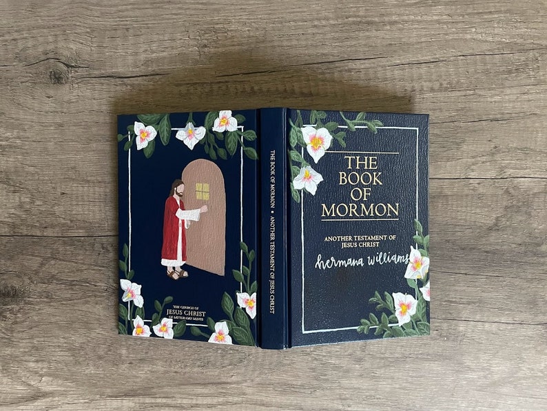 Custom Hand-painted Floral Frame Book of Mormon - Etsy