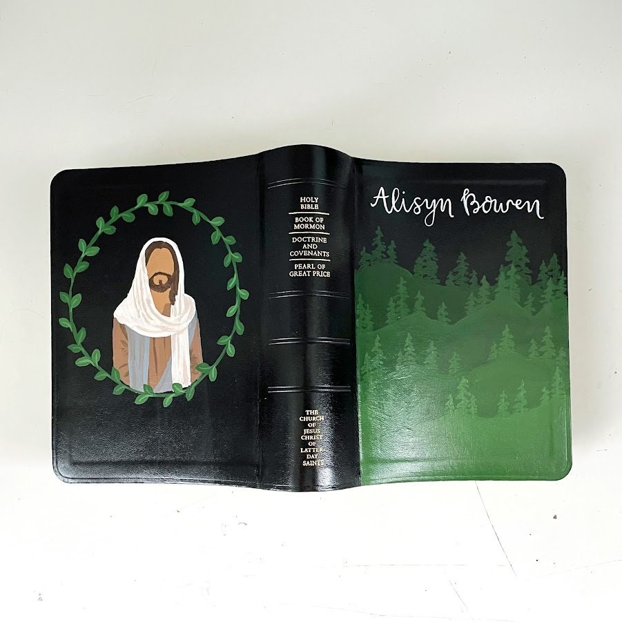 Custom Painted LDS Quad Scriptures Missionary Baptism Gift Quadruple ...