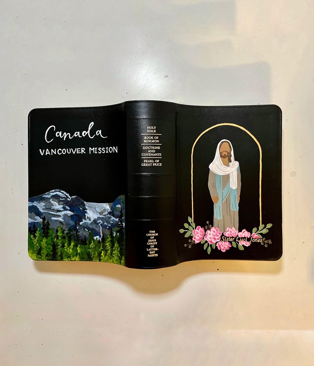 Custom Painted LDS Quad Scriptures | Missionary Baptism Gift ...