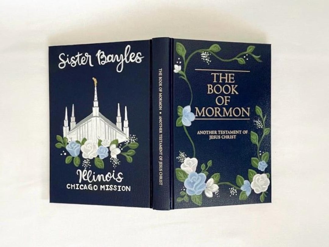 Custom Painted Book of Mormon - Flowers and Temple | LDS Gift | Sister ...