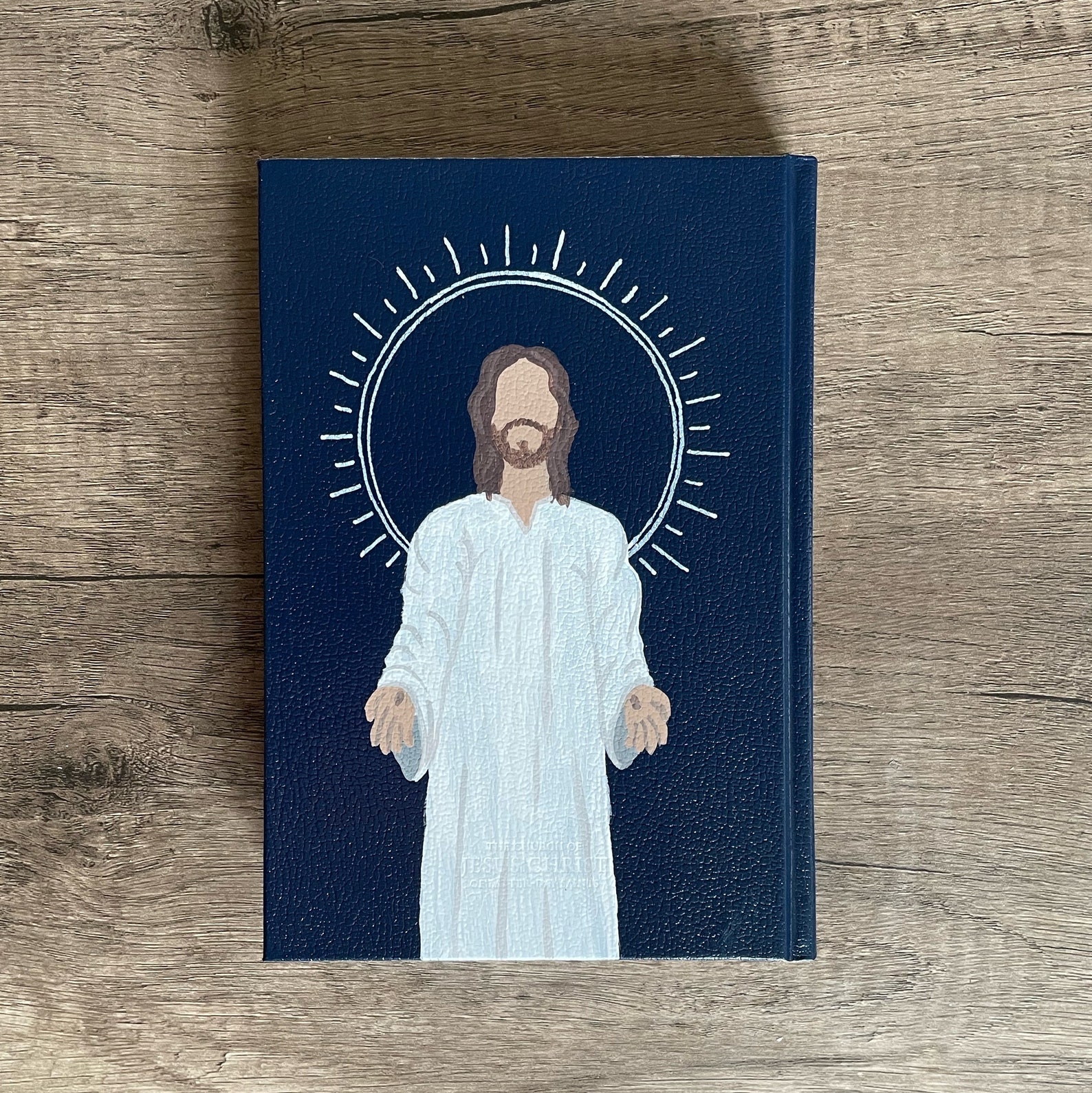 Custom Painted Book of Mormon Jesus White Frame or Floral Boys and ...