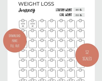 Weight Loss Journal Fitness Planner Printable PDF - Etsy