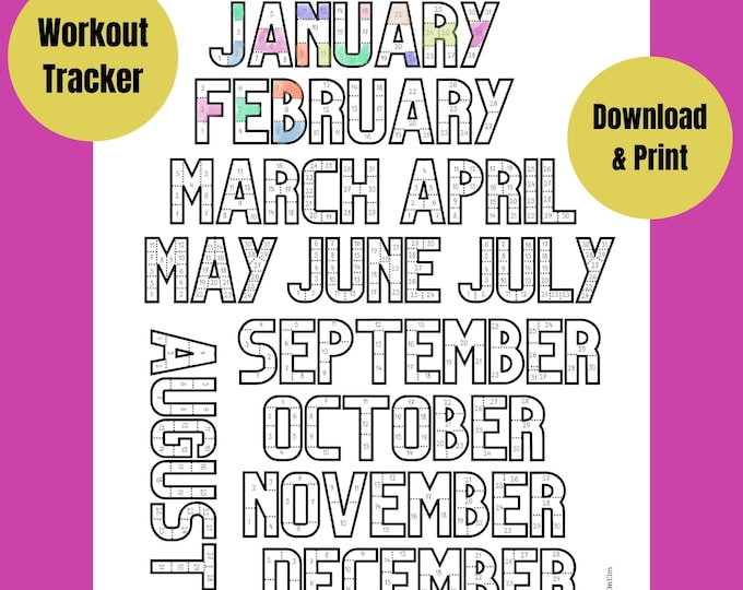 Printable 2025 Workout Tracker Daily Exercise Track Monthly Weight Loss ...
