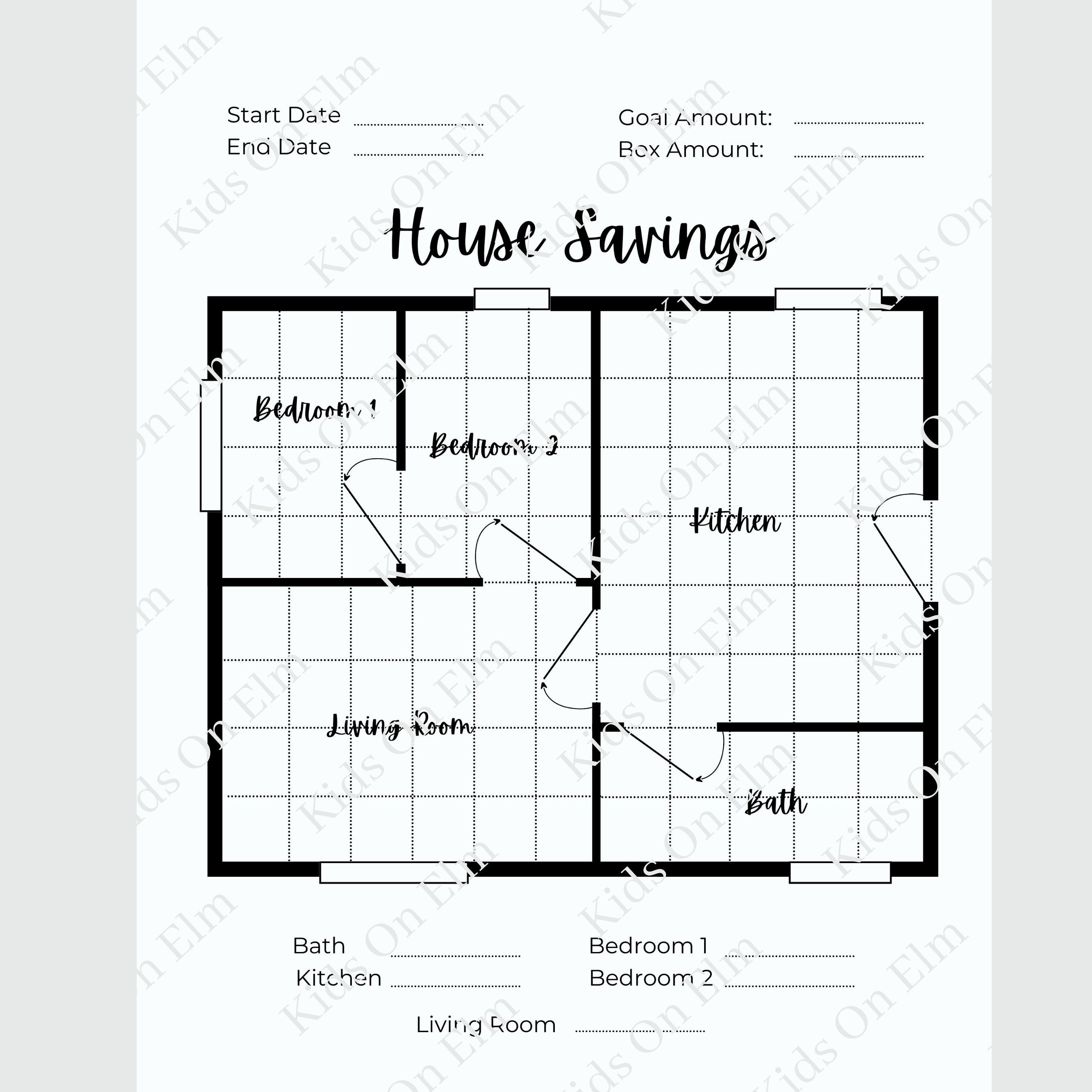 House Savings Tracker Goal New Home Challenge 2022 Planner - Etsy