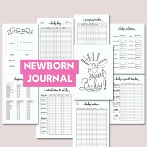Printable Newborn Journal, New Mom Gift, First Year Baby Journal Kit ...