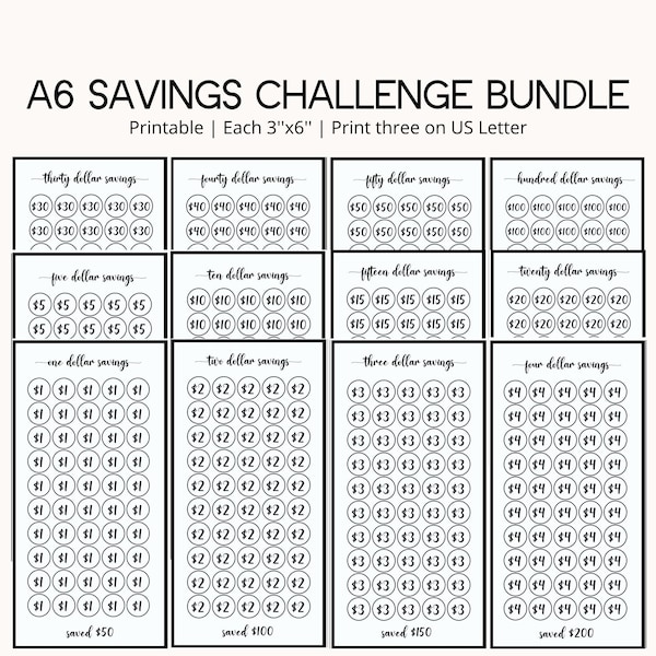Savings Challenge Binder Dashboard - Etsy