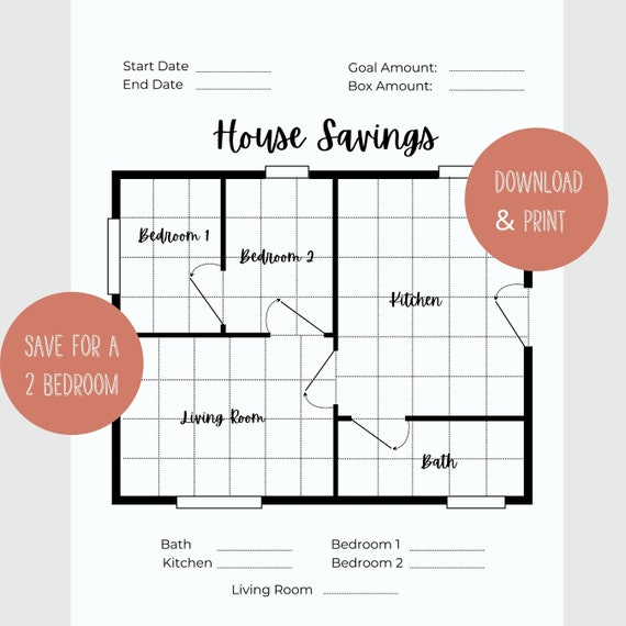 House Savings Tracker Goal New Home Challenge 2022 Planner | Etsy