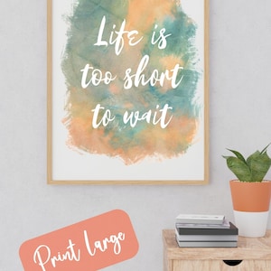 Printable Wall Art, Motivational Poster Bundle, Watercolor, Quote Wall ...