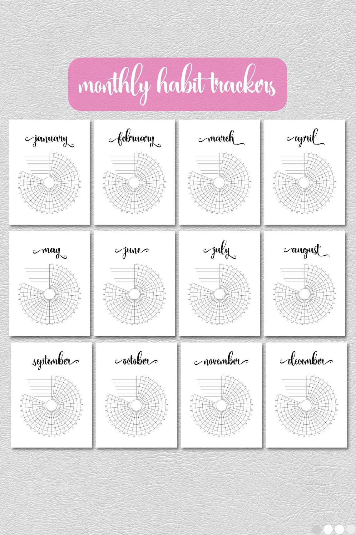 Circular Habit Tracker Printable Habit Tracker Monthly Daily - Etsy