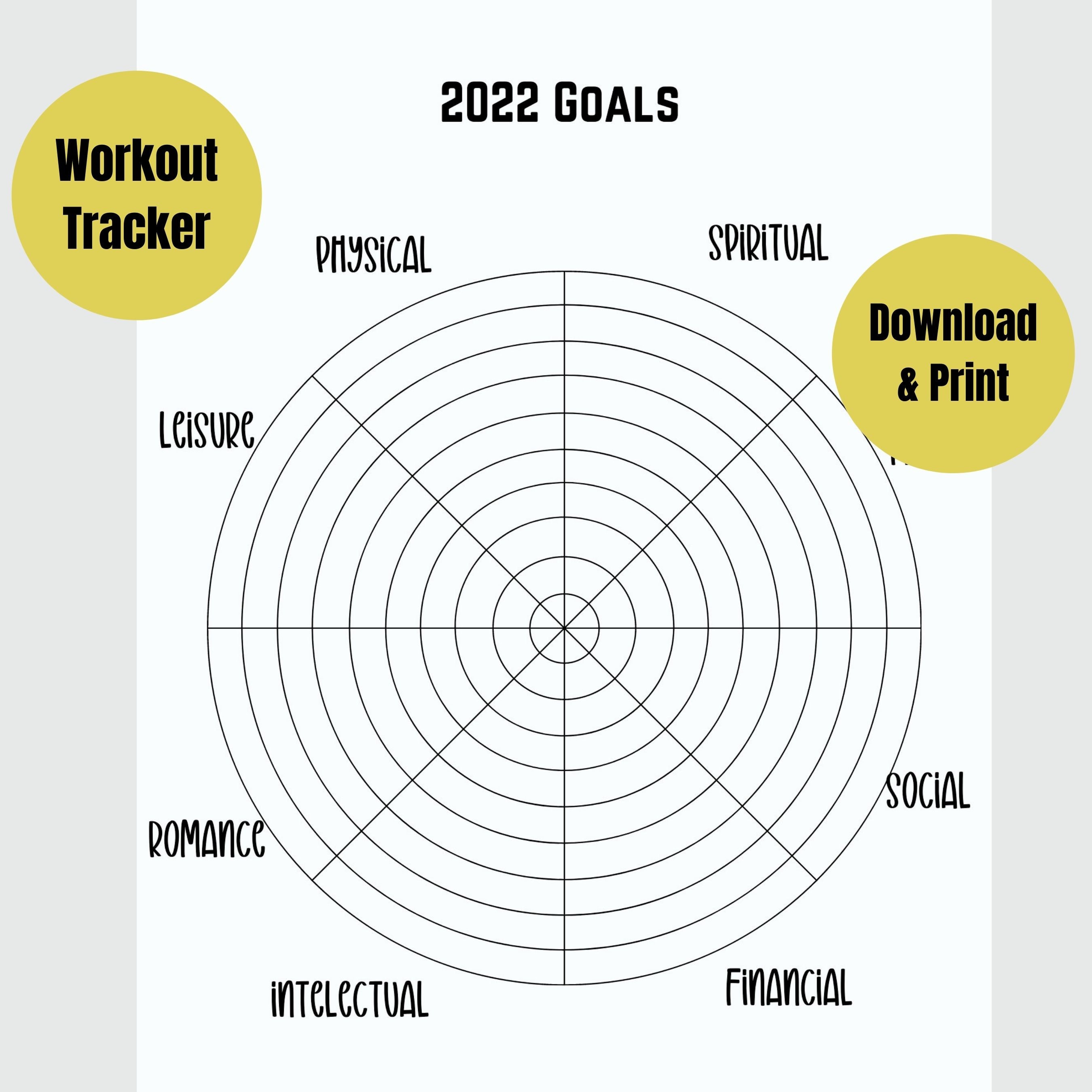 2022 Goal Setting Template New Years Resolutions Workout - Etsy