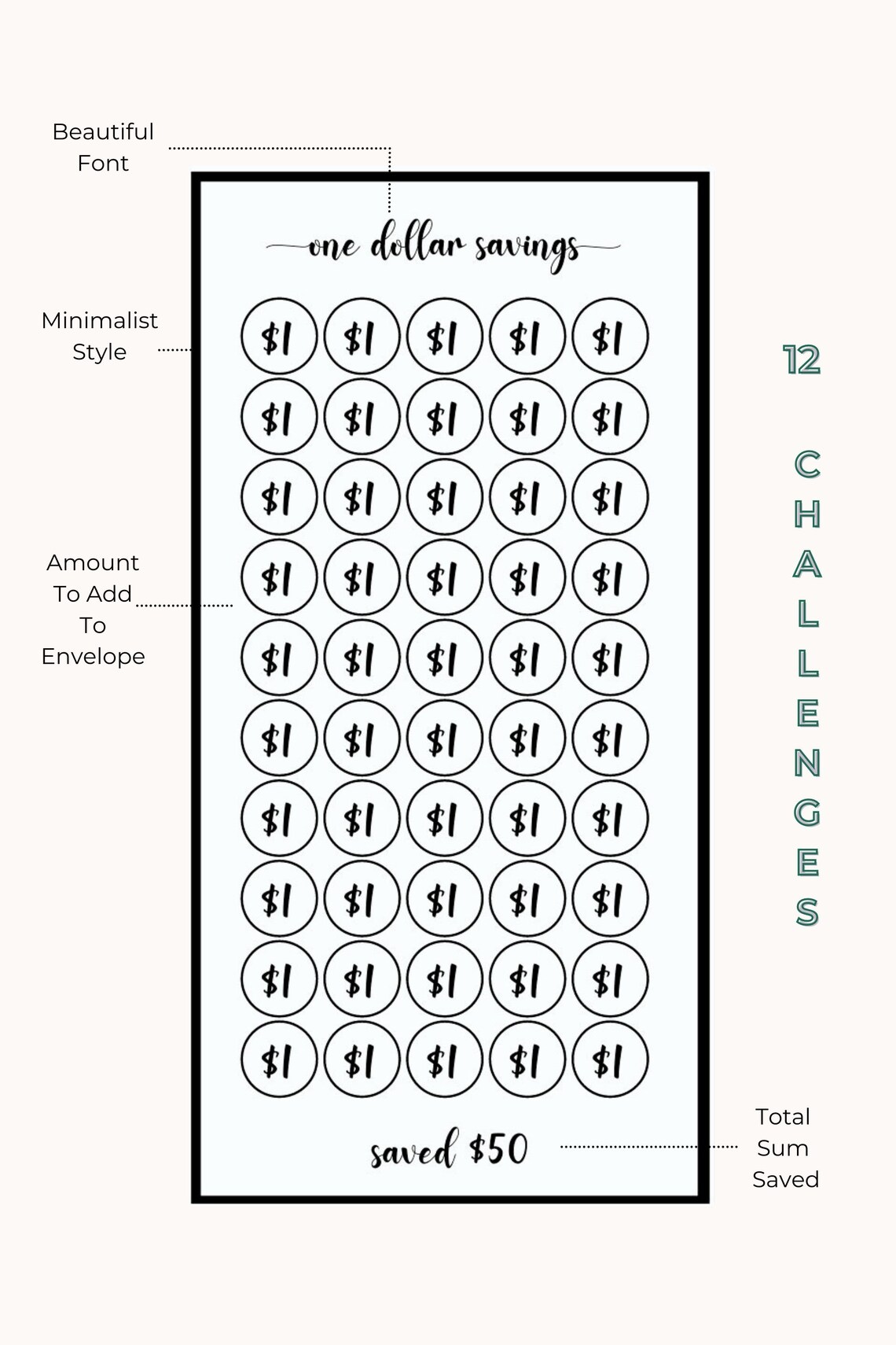 Digital Savings Challenge Bundle A6 Binder Cash Envelope - Etsy