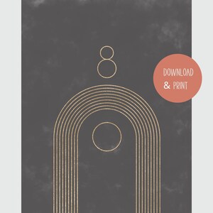 Set of 3 Printable Mid Century Modern Wall Art Sun Rainbow Neutral ...