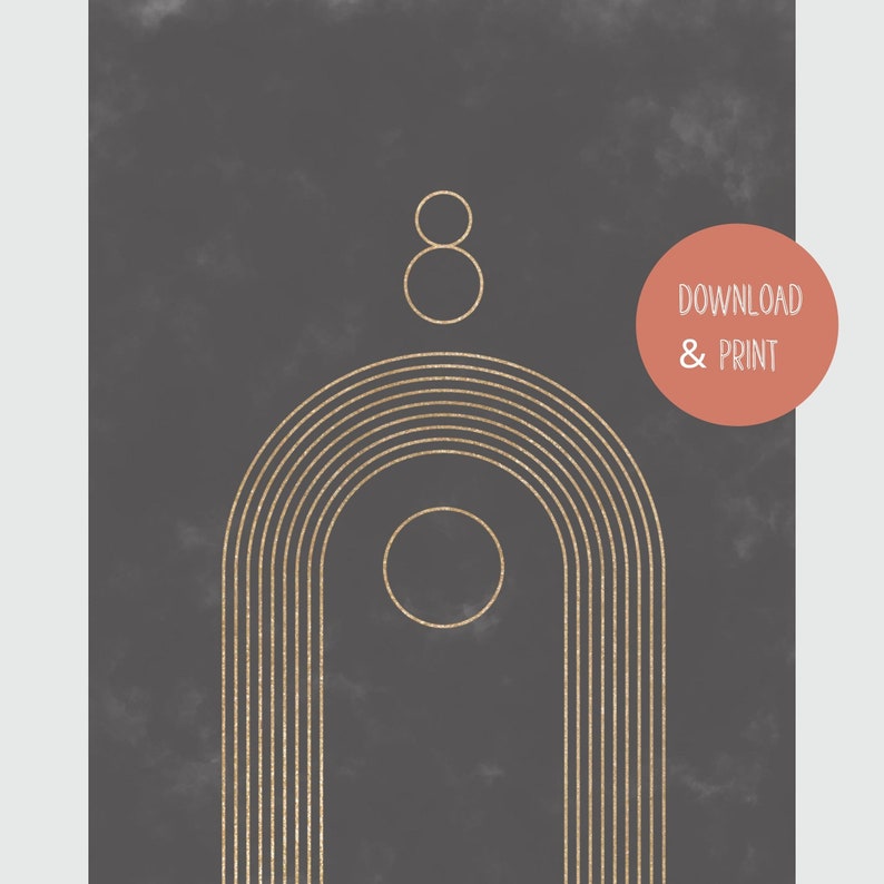 Set of 3 Printable Mid Century Modern Wall Art Sun Rainbow - Etsy