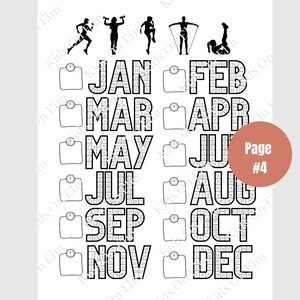 Bundle Workout Tracker Exercise Track Weightloss Track Daily Log Yearly ...