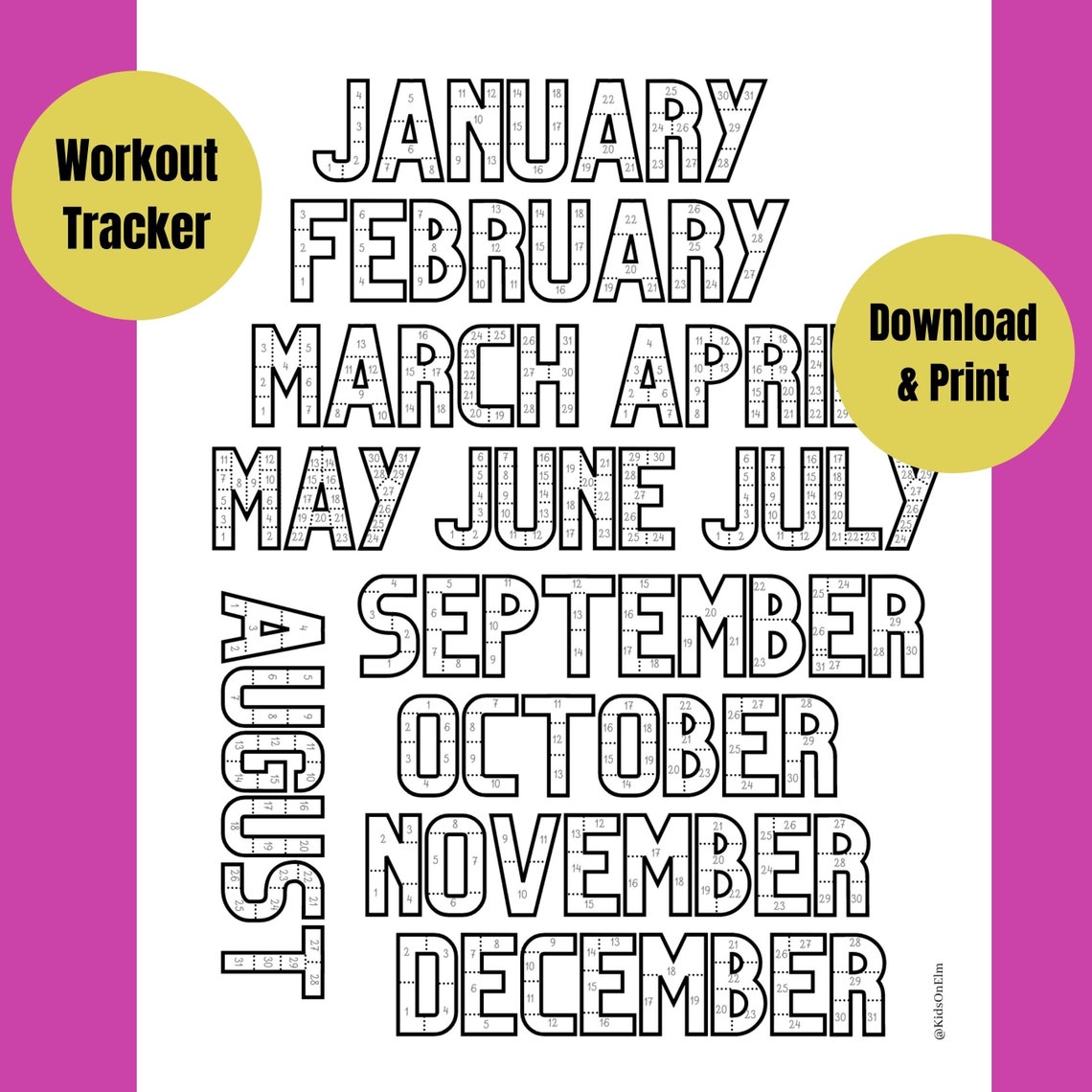 Printable Workout Tracker Daily Exercise Track Monthly Weight - Etsy