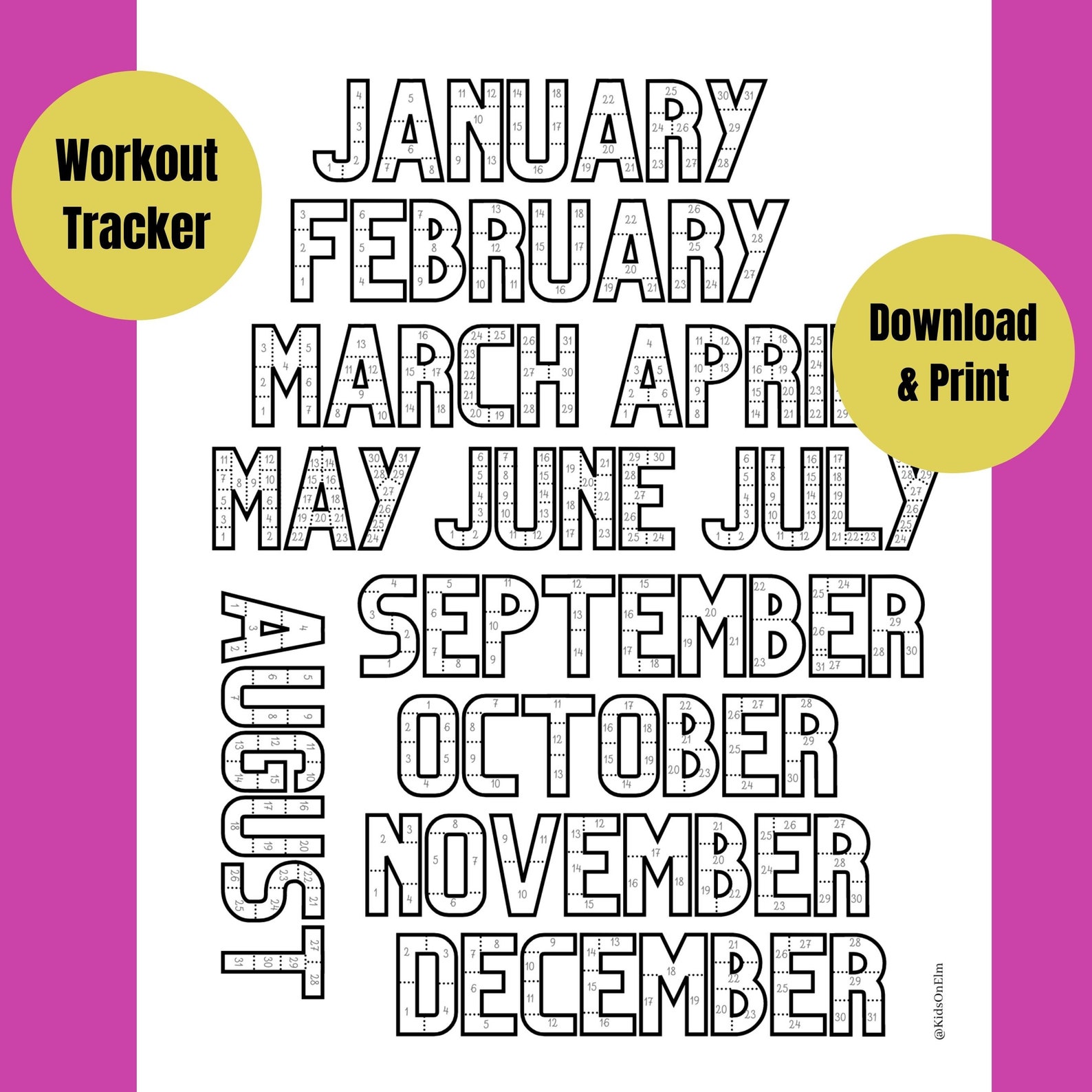 Printable Workout Tracker Daily Exercise Track Monthly Weight - Etsy