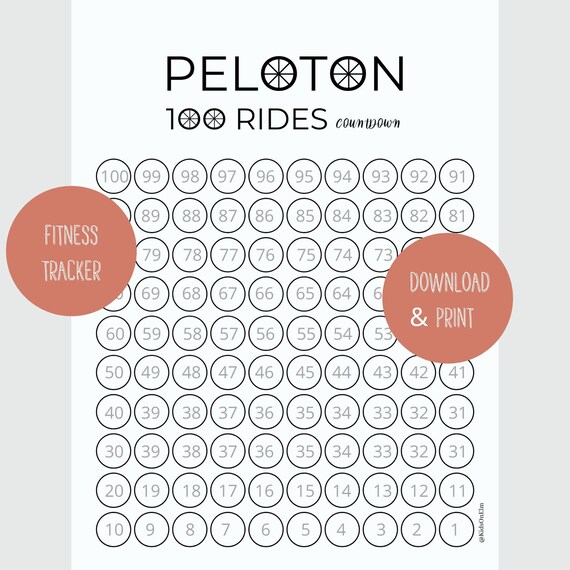 100 Rides Countdown Workout Tracker Fitness Exercise Weight | Etsy