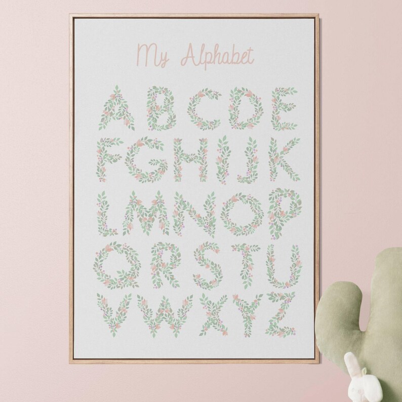 Bundle of 2 Printable Alphabet and Numbers Wall Art Décor for Nursery ...