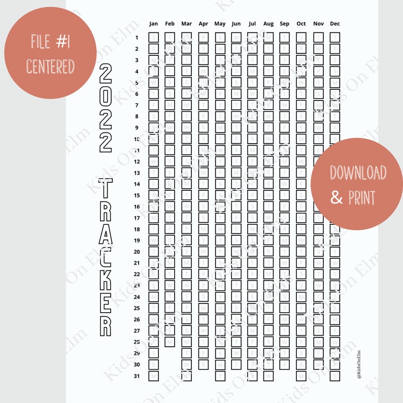 Visual Daily Habit Tracker Monthly Workout Exercise Track | Etsy