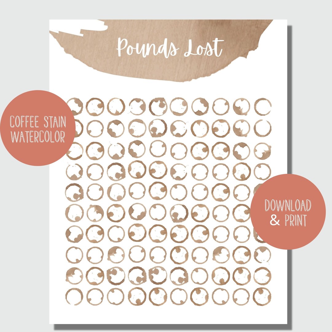 Pounds Lost Counter Weight Loss Tracker Tracker Daily Monthly Log ...