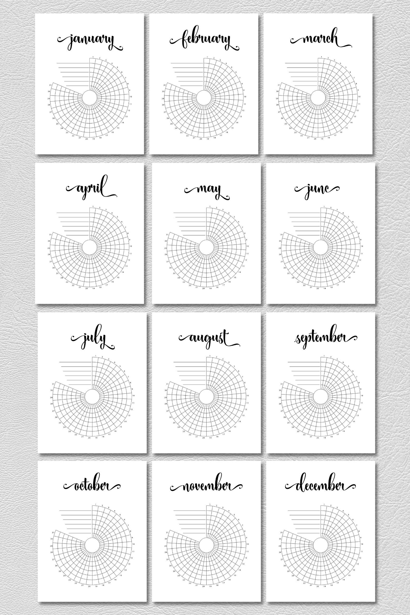 Circular Habit Tracker Printable Habit Tracker Monthly Daily Habit ...