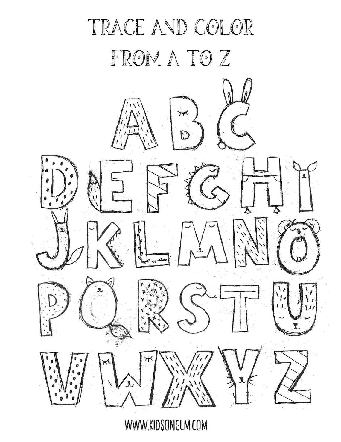 Alphabet 27 Printable Pages of Letter Tracing Coloring and - Etsy