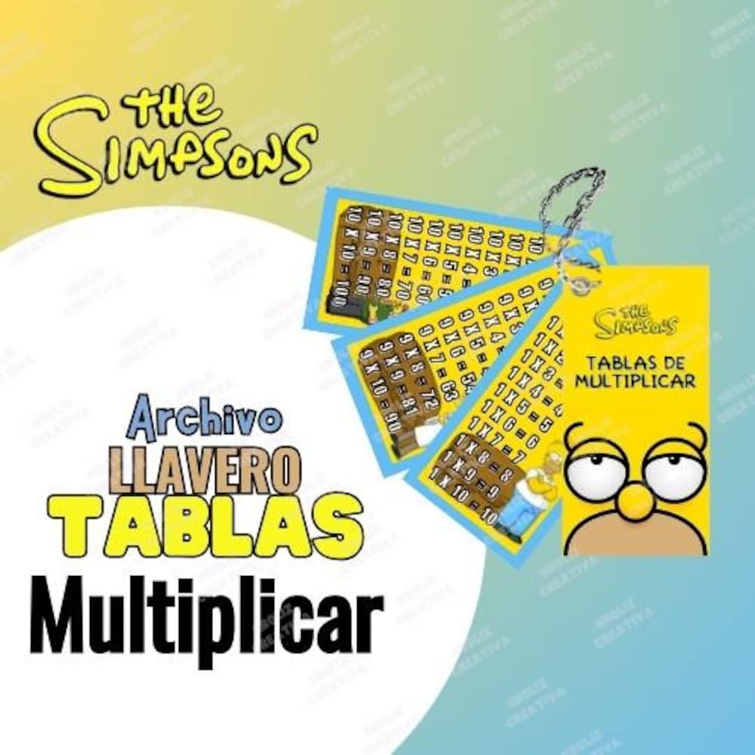 Archivo Tablas de multiplicar LOS SIMPSONS. Tamaños carta. PDF. 1 al 10 ...