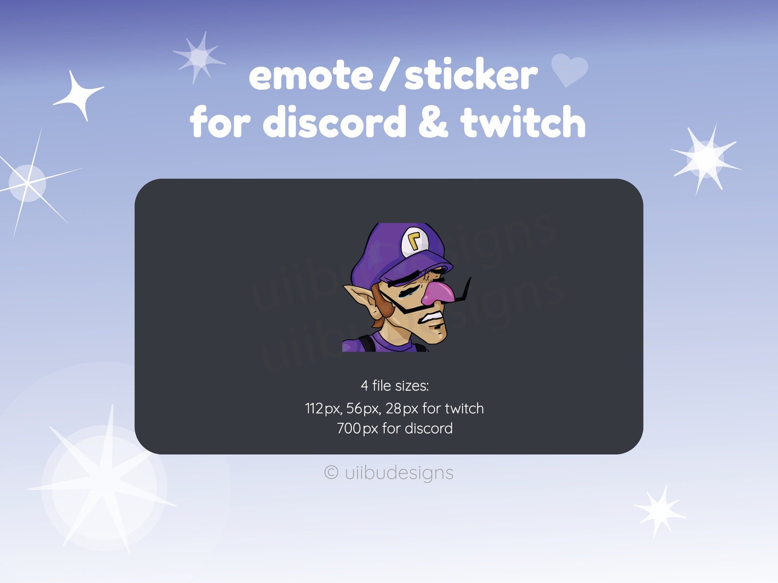 Waluigi Yaranaika Emote for Discord & Twitch Waluigigasm | Etsy UK