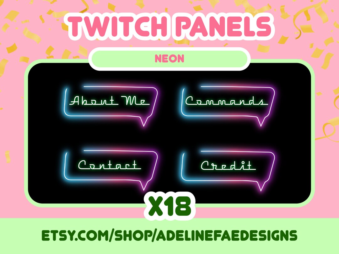 18x Neon Rainbow Panels for Twitch Perfect Stream Bundle for Gamers ...